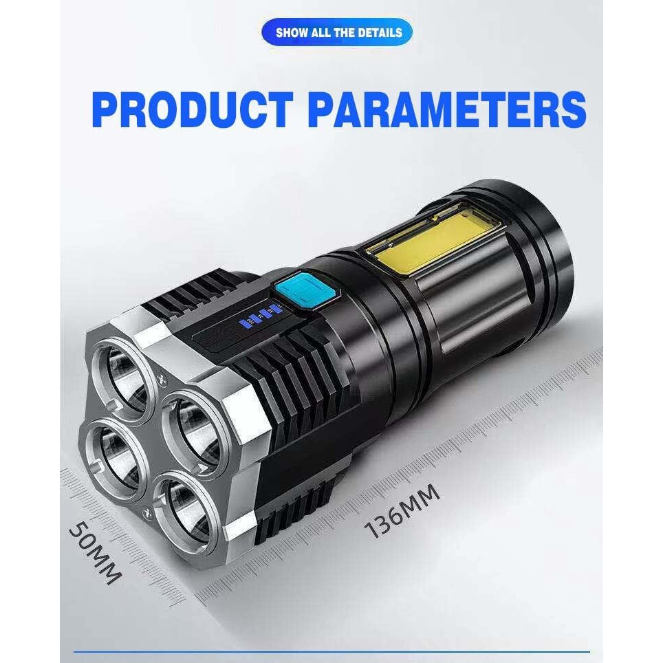 Portable LED Tactical Flashlight Rechargeable Torch Long Distance Beam