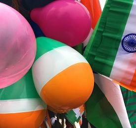 Tricolor TRI Color/ Tiranga Balloons - Pack of 10